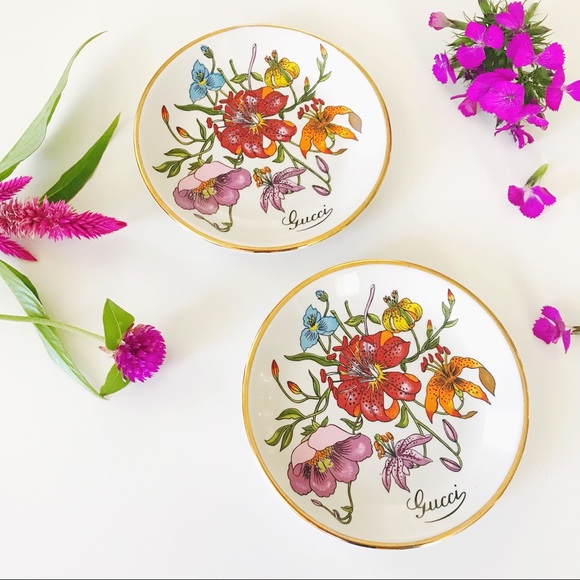 Gucci | Jewelry | Gucci Gg Vintage 97s Flora Trinket Dish Set | Poshmark